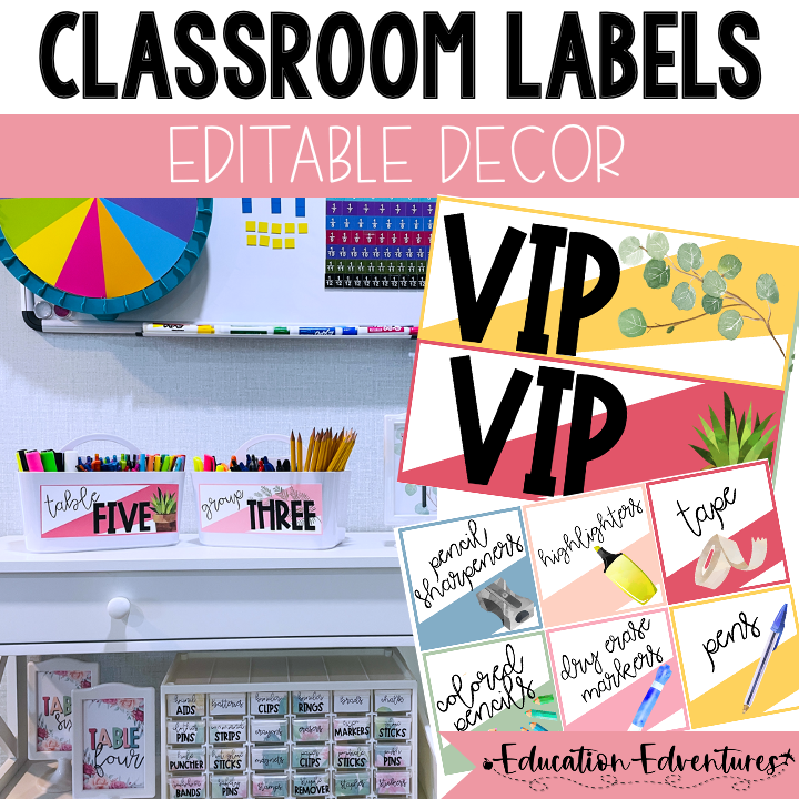 Botanical Classroom Supply Labels